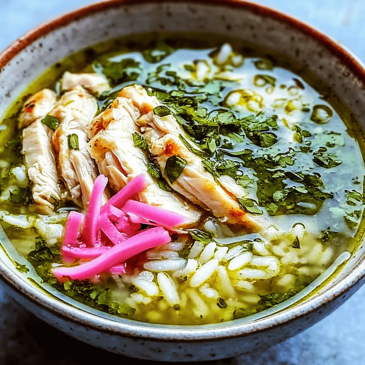 Irresistible Green Herby Chicken and Rice Soup Recipe