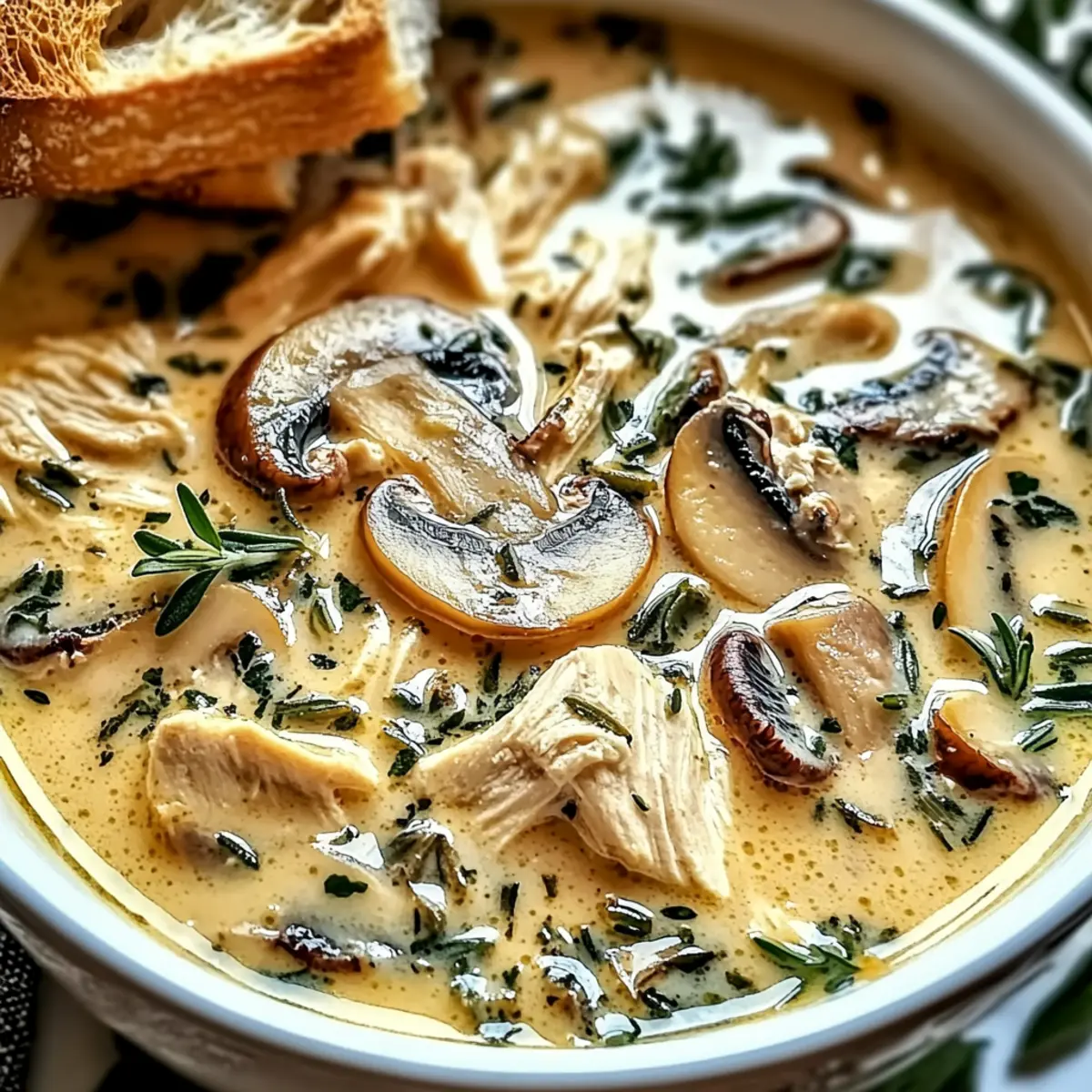 Easy Delicious Clean Chicken Mushroom Soup for Comfort