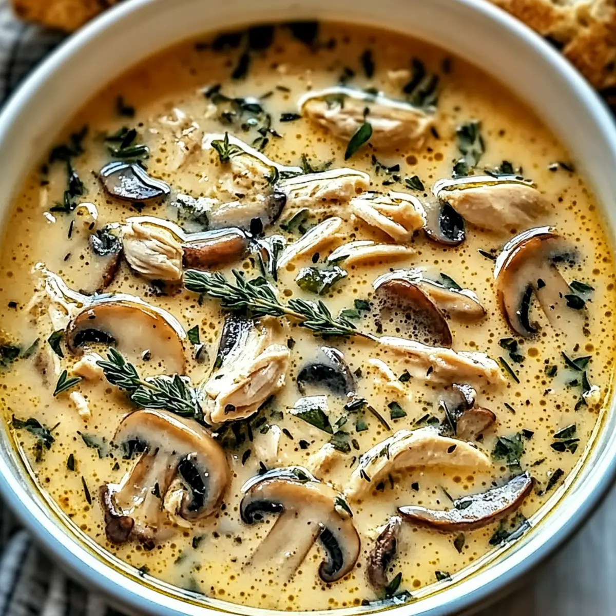 Easy Delicious Clean Chicken Mushroom Soup for Comfort