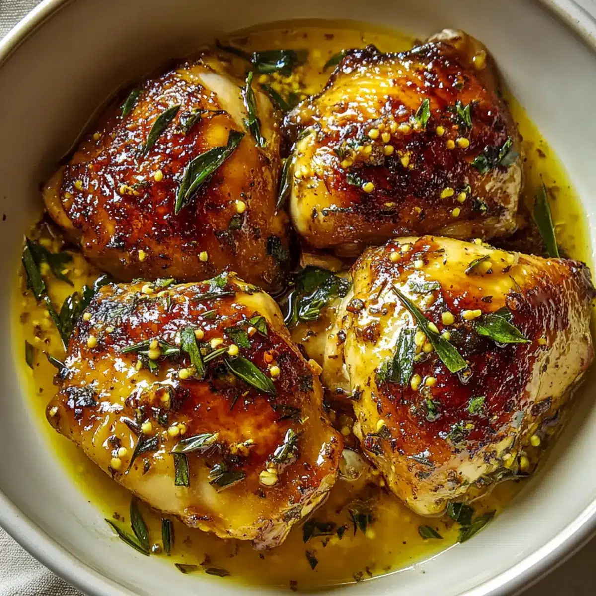 Irresistible Honey Mustard Chicken Thighs – Juicy & Easy