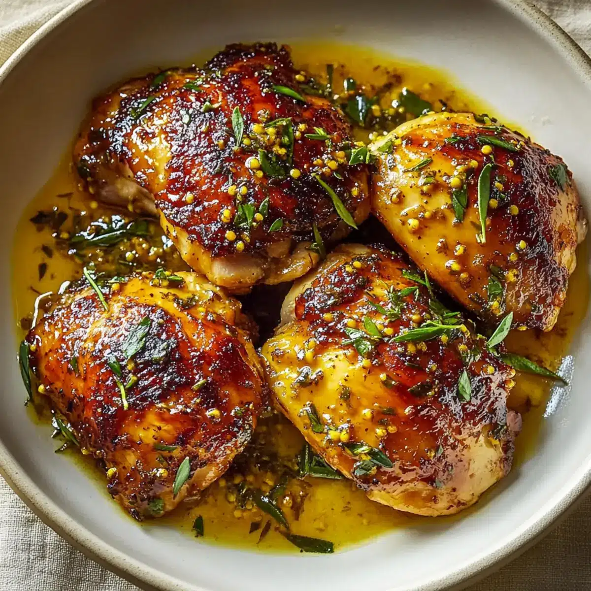 Irresistible Honey Mustard Chicken Thighs – Juicy & Easy