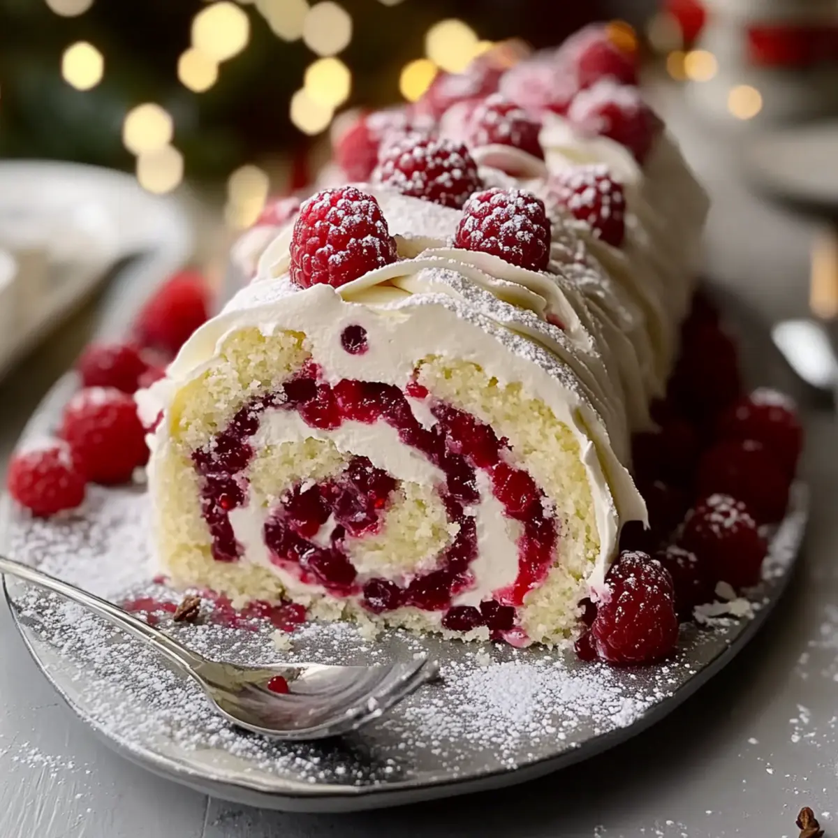 Irresistible White Chocolate Raspberry Yule Log for Festive Joy