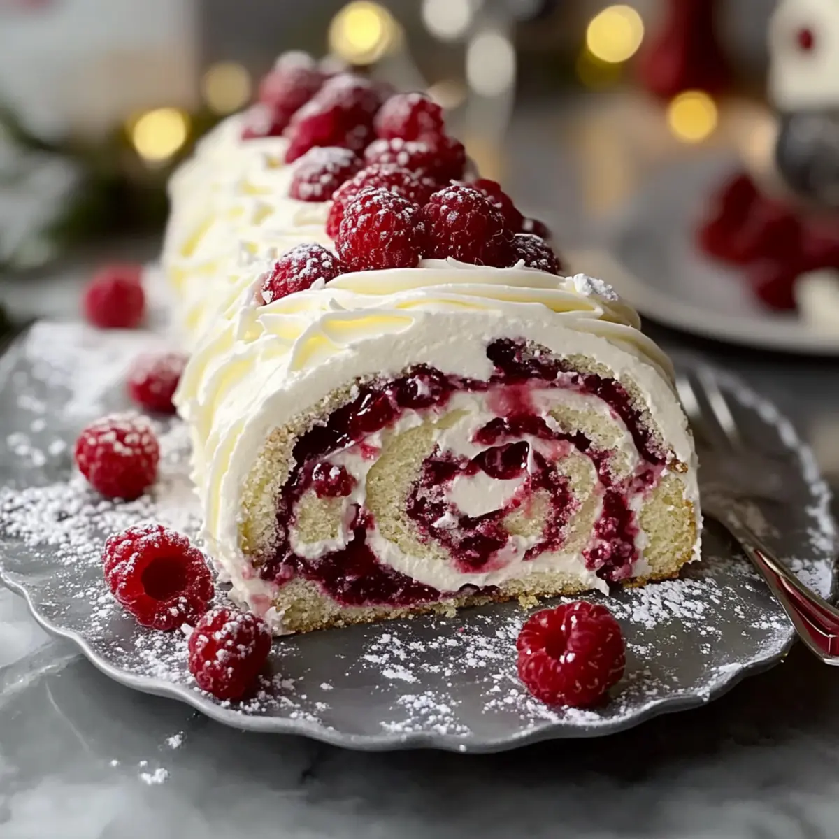 Irresistible White Chocolate Raspberry Yule Log for Festive Joy