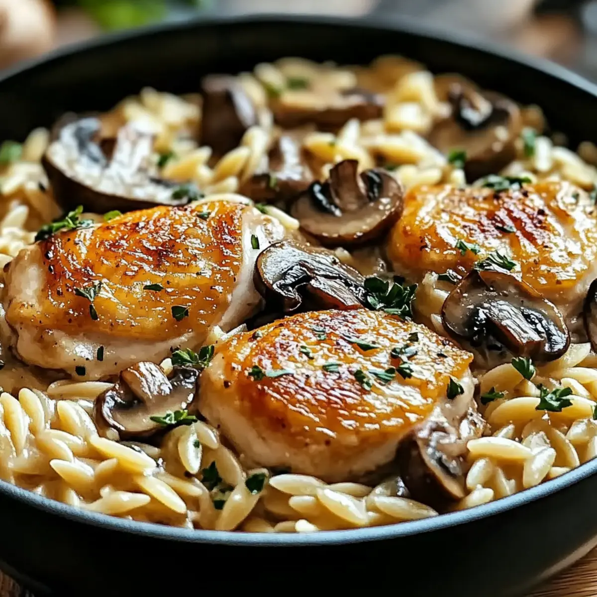 Ultimate One Pot Chicken: Creamy Mushroom Orzo for Comfort