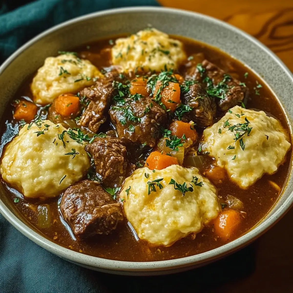 Ultimate Comforting Beef Stew with Cheddar Herb Dumplings