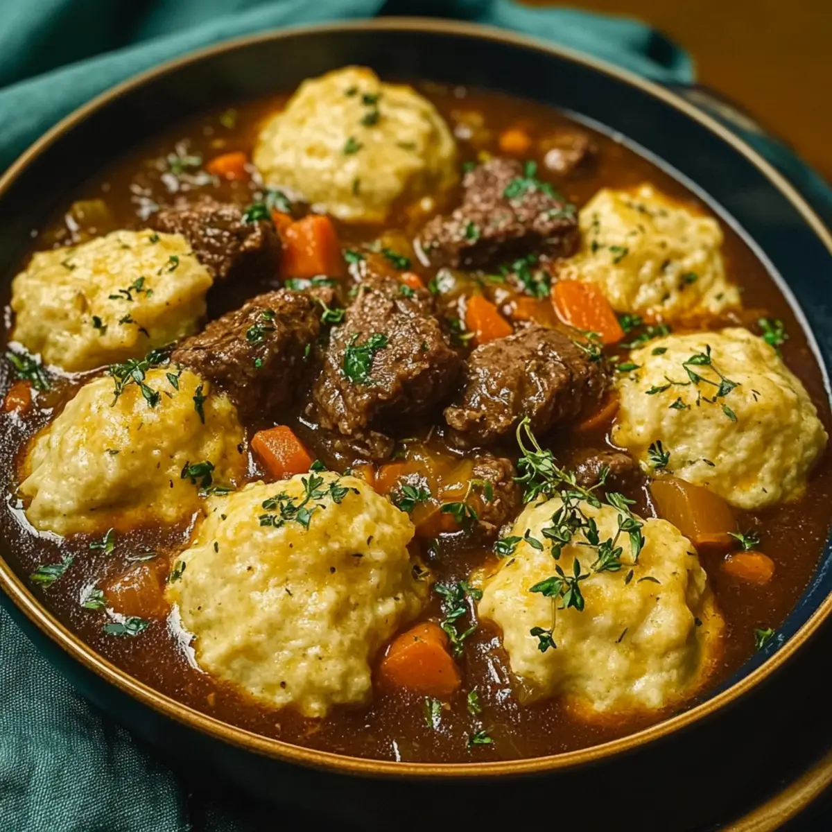 Ultimate Comforting Beef Stew with Cheddar Herb Dumplings